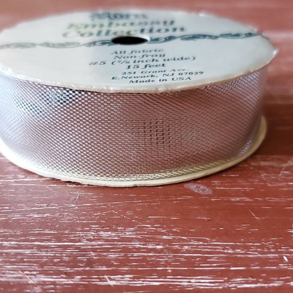 WFR Ribbon | Office | Vintage Wfr Fabric Ribbon Silver Metalic Woven ...